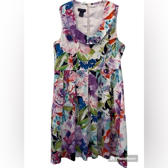 Spense | Dresses | Spense Vintage Multi Color Floral Print Sleeveless ...